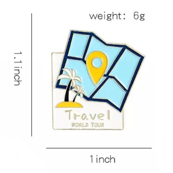 Jewelry | 63 Travel World Tour Destination Map Enamel Pin | Poshmark